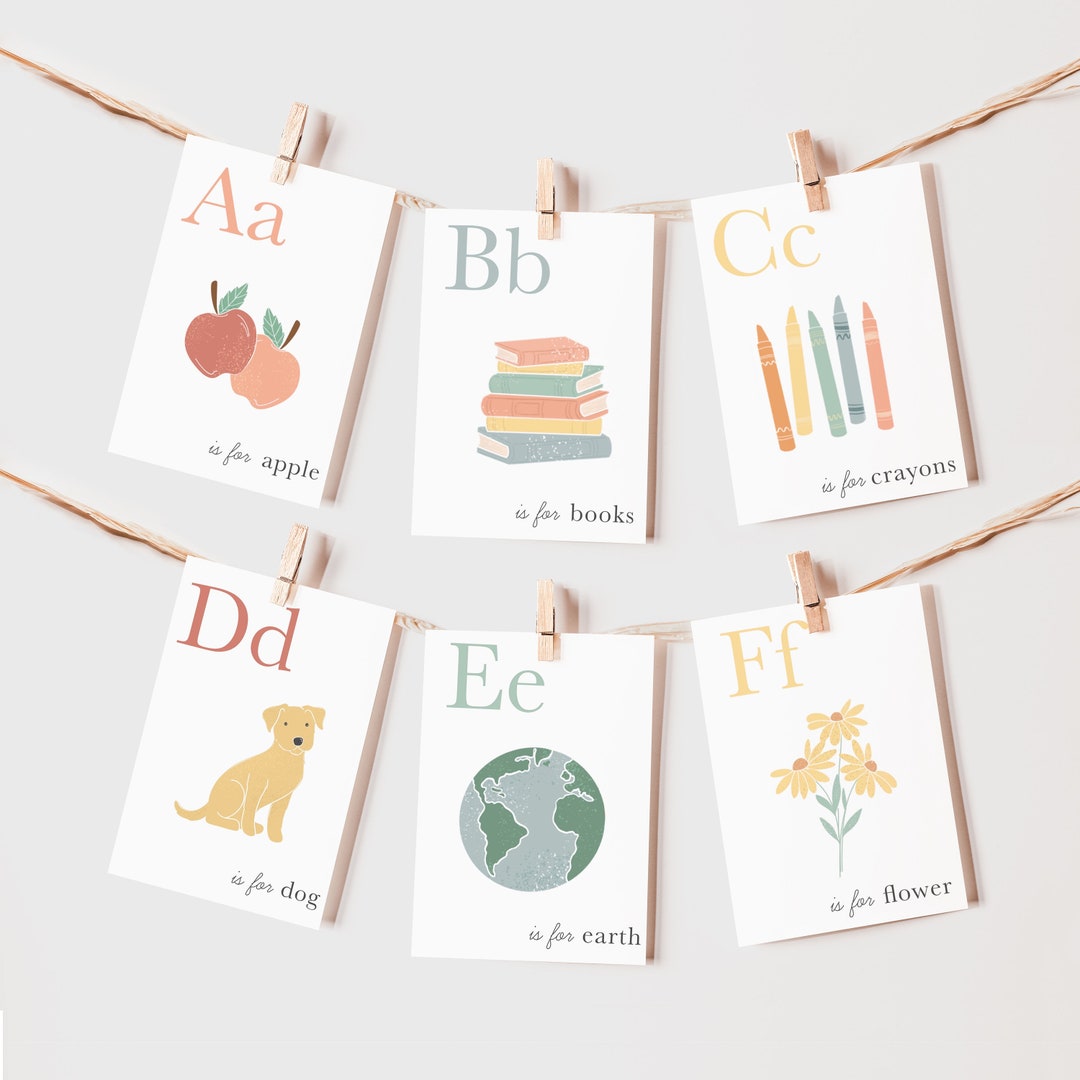 Alphabet Flash Cards, Calming Corner, Montessori, Education, Homeschool ...