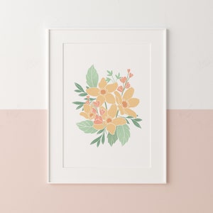 Floral Nursery Print Boho Flower Wall Art Print Download Printable ...