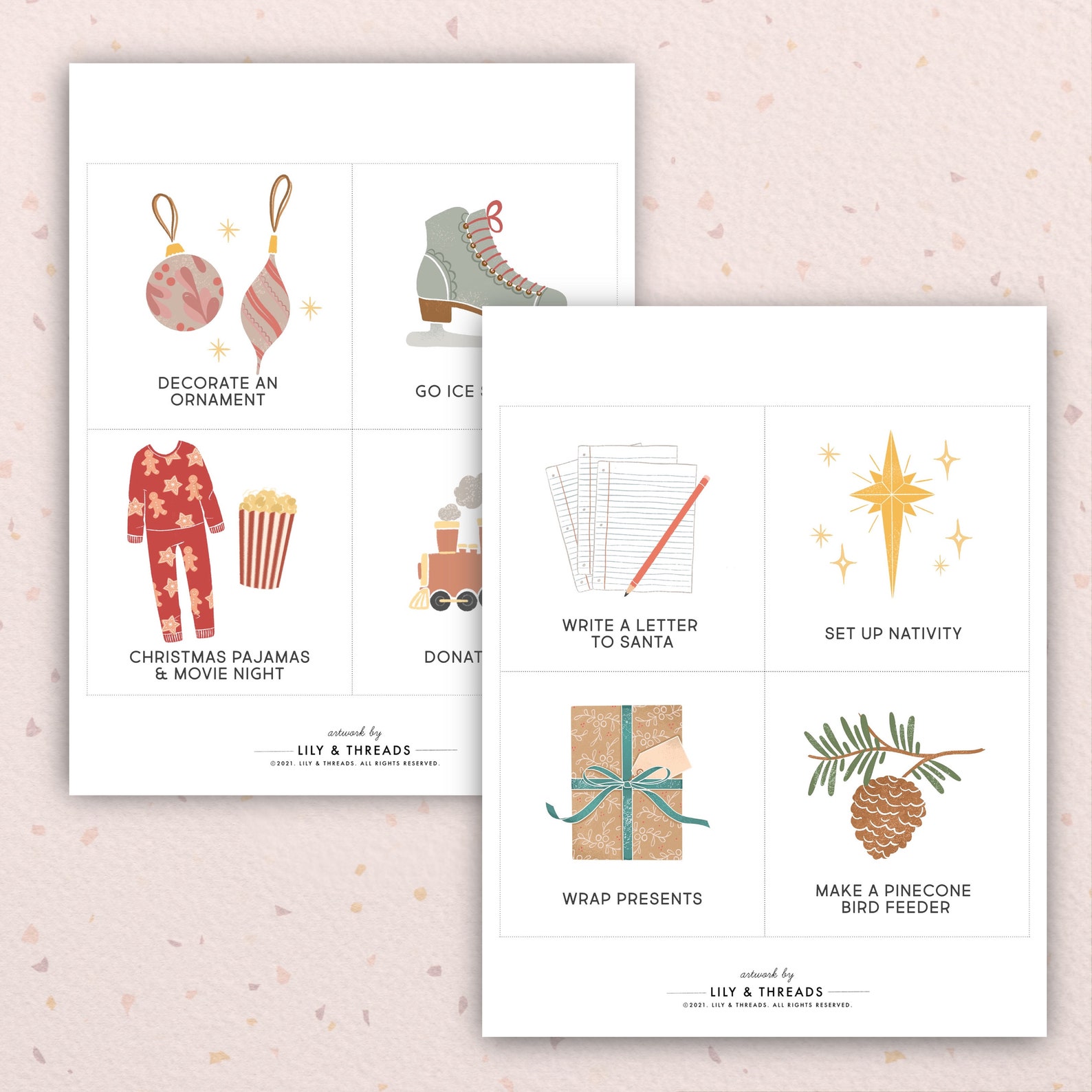 Editable Printable Advent Calendar Cards Activity Christmas - Etsy