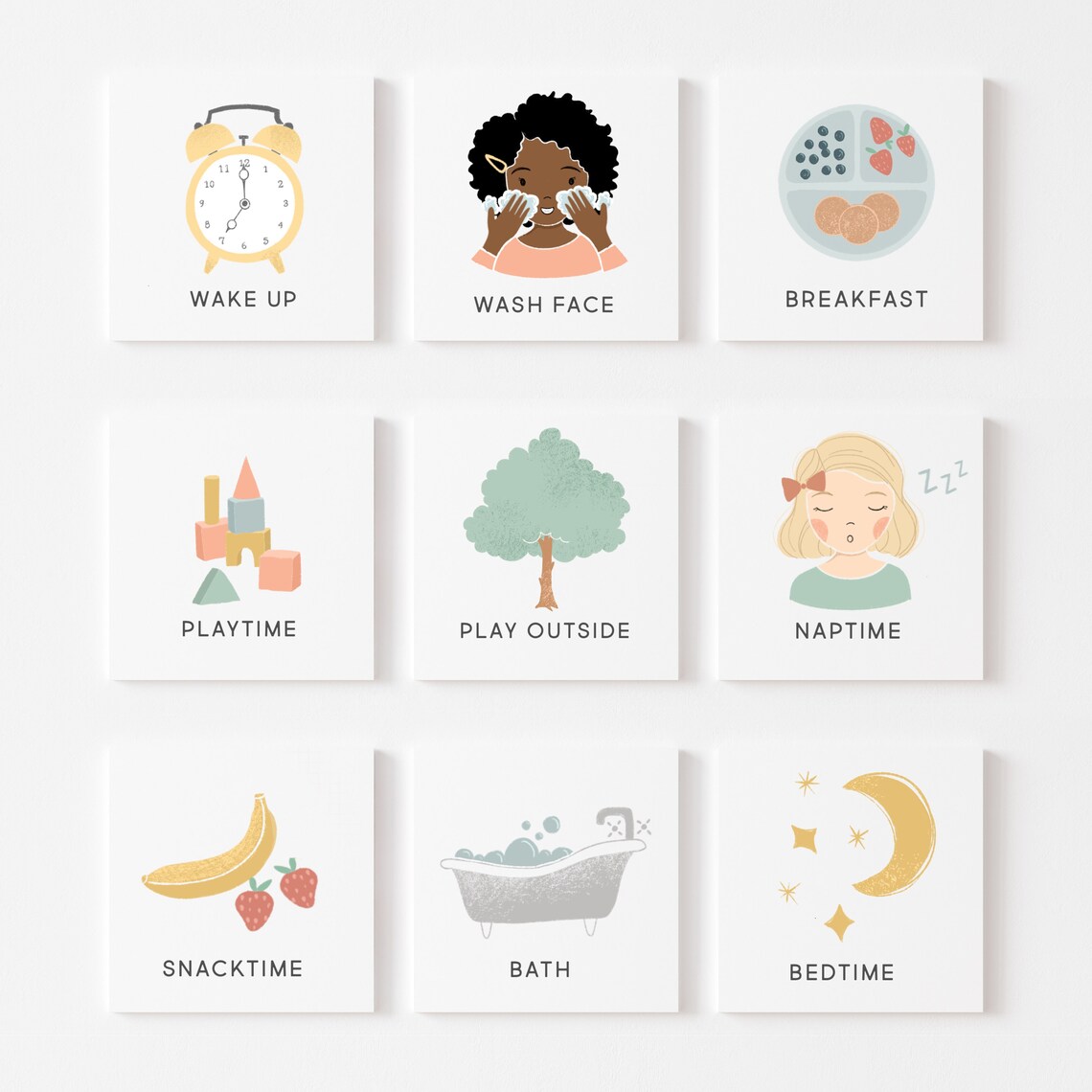 Editable Daily Routine Cards & Chart Toddler Daily Rhythm | Etsy Canada