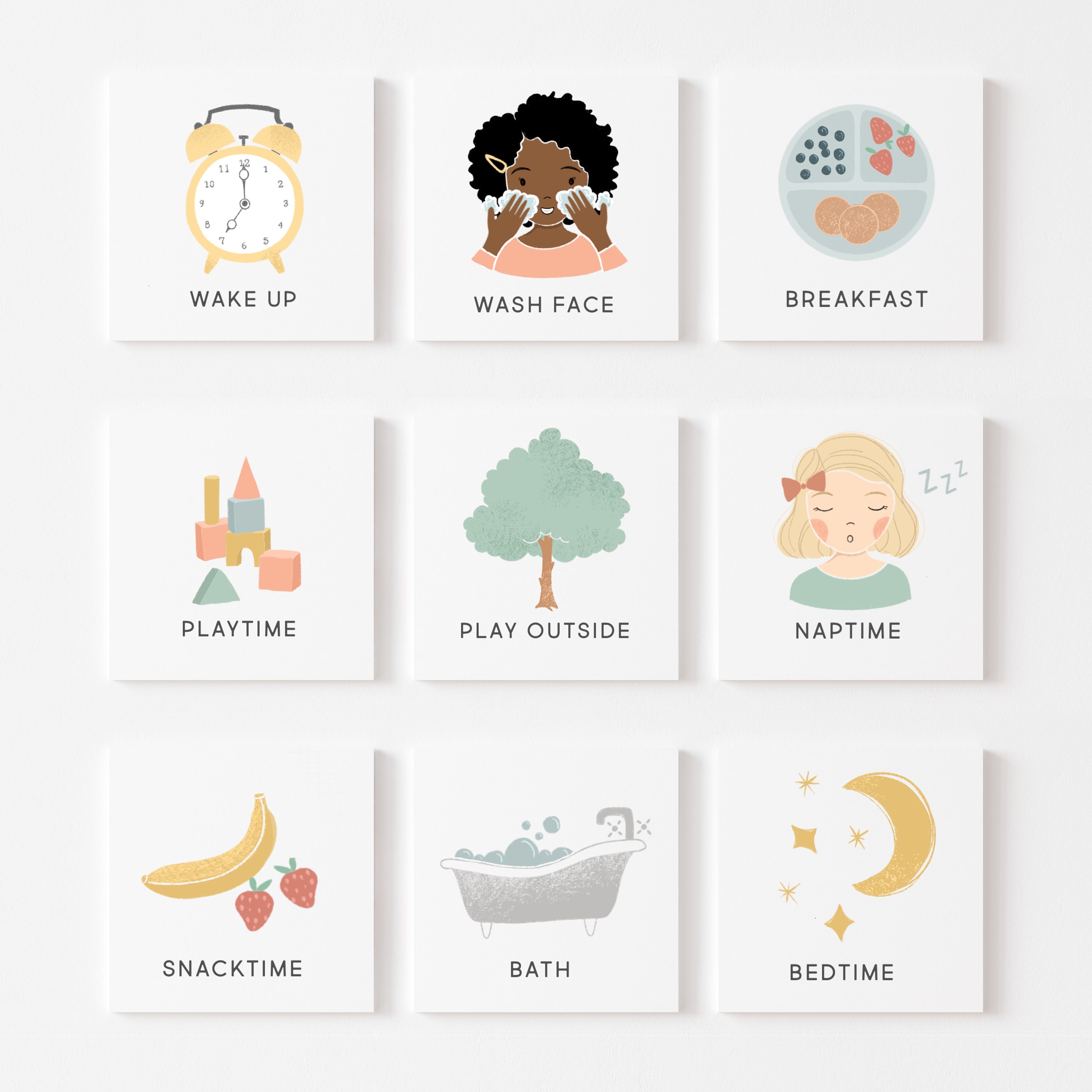 Editable Daily Routine Cards & Chart Toddler Daily Rhythm | Etsy Canada