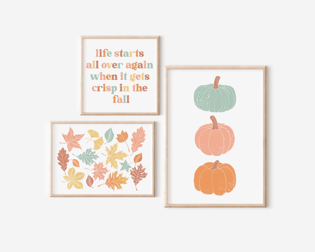 Pastel Halloween Wall Art, Pink Pumpkin, Pastel Fall Decor, Boho ...