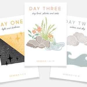 7 Days of Creation Flash Cards, Bible Lesson for Kids (digital Download ...