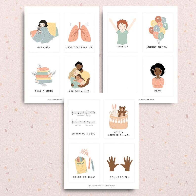 Calming Techniques Flash Cards Calming Corner Montessori - Etsy