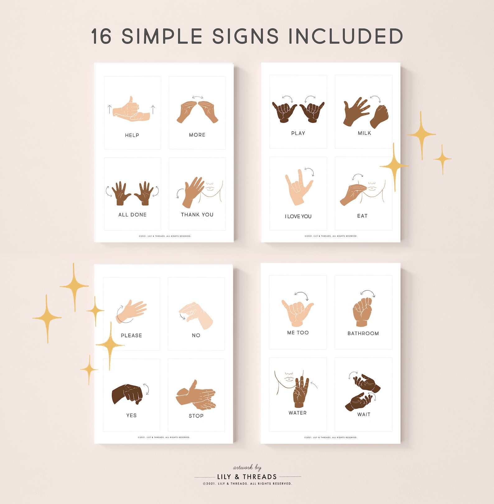 ASL American Sign Language Flash Cards Calming Corner - Etsy