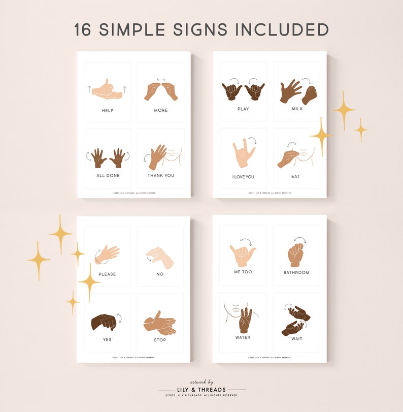 ASL American Sign Language Flash Cards Calming Corner - Etsy