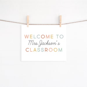 Teacher Name Door Sign, Classroom Welcome Sign, Kindergarten Decor ...
