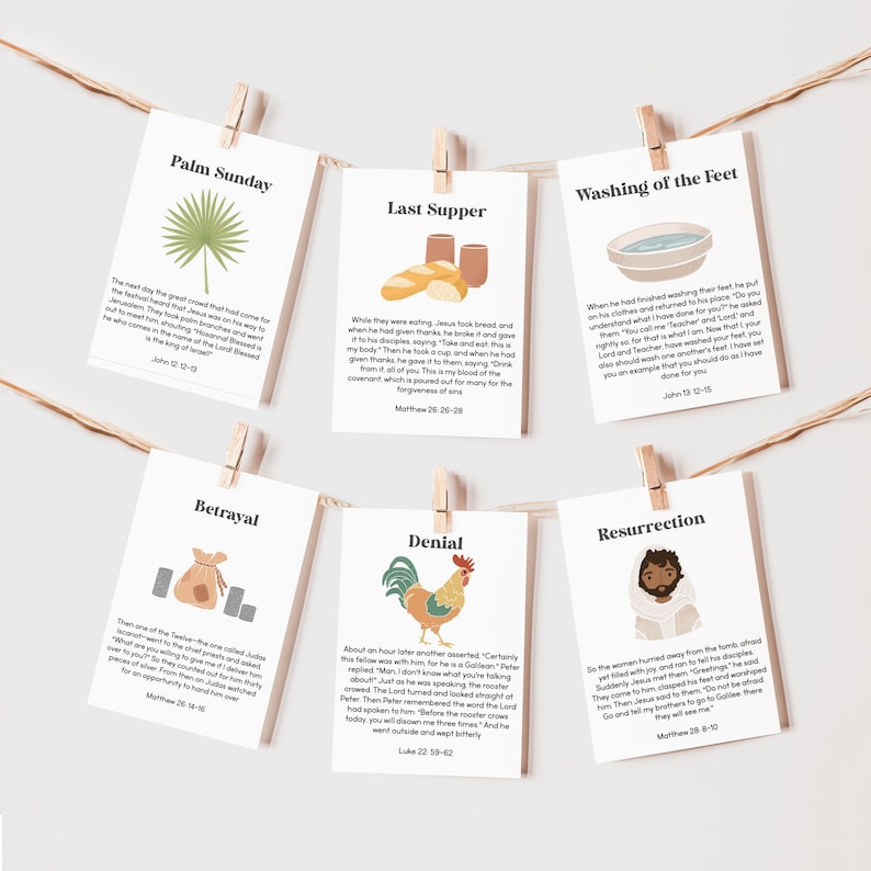 Editable Easter Scripture Cards Jesus Holy Week Kids Activity - Etsy