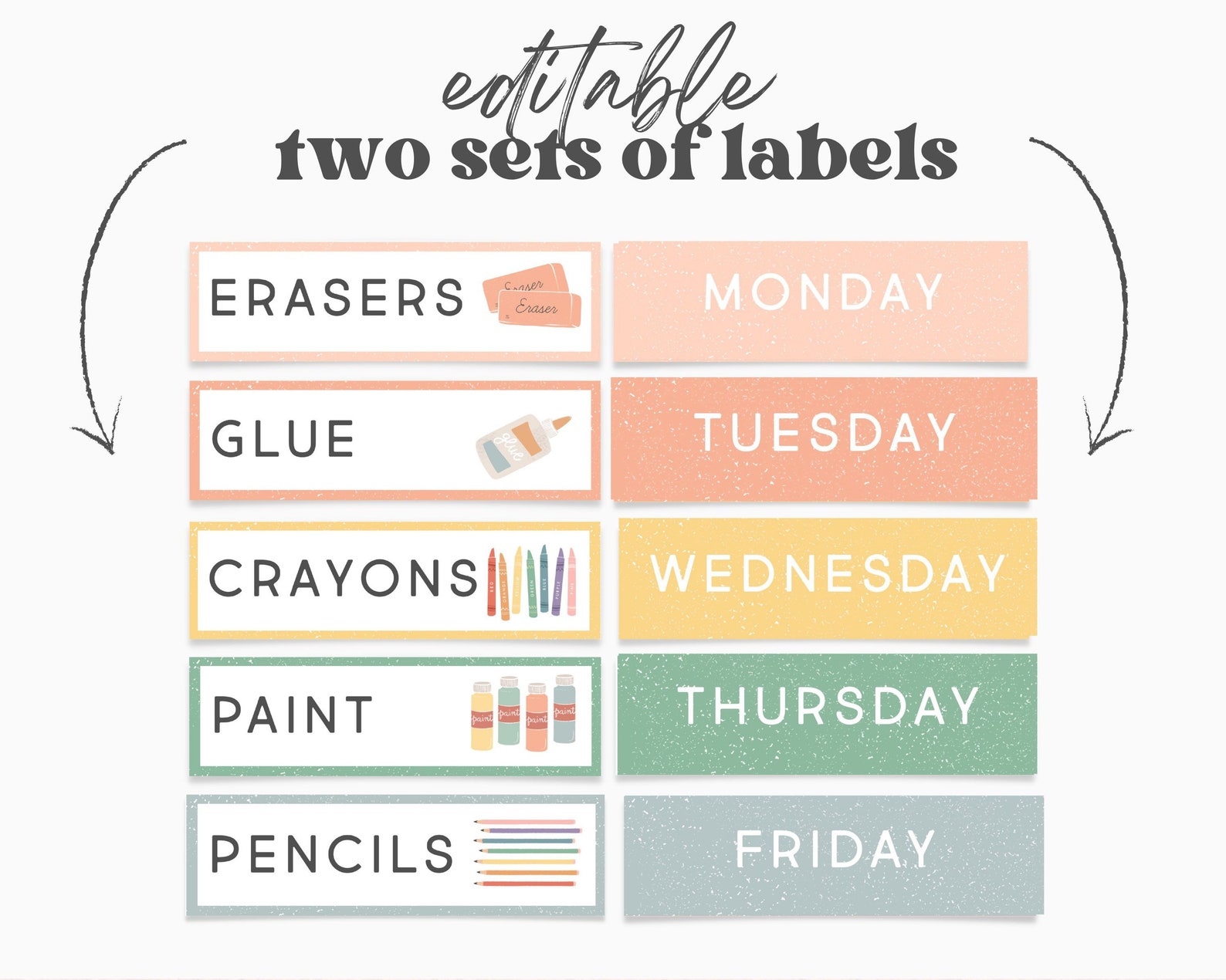 Editable Teacher Trolley Cart Labels, Boho Pastel Rainbow (digital ...