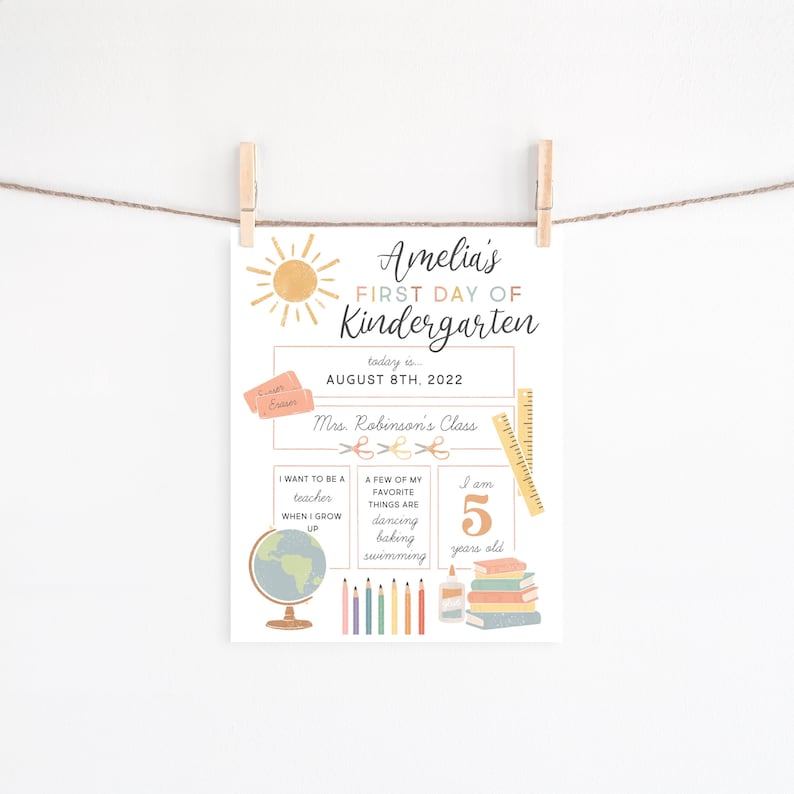 Editable First Day of School Sign & Photo Prop (digital Download) - Etsy