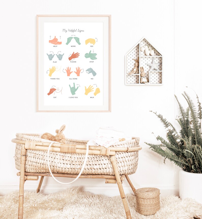 ASL Sign Language Manners & Basic Signs Color Calming Corner - Etsy