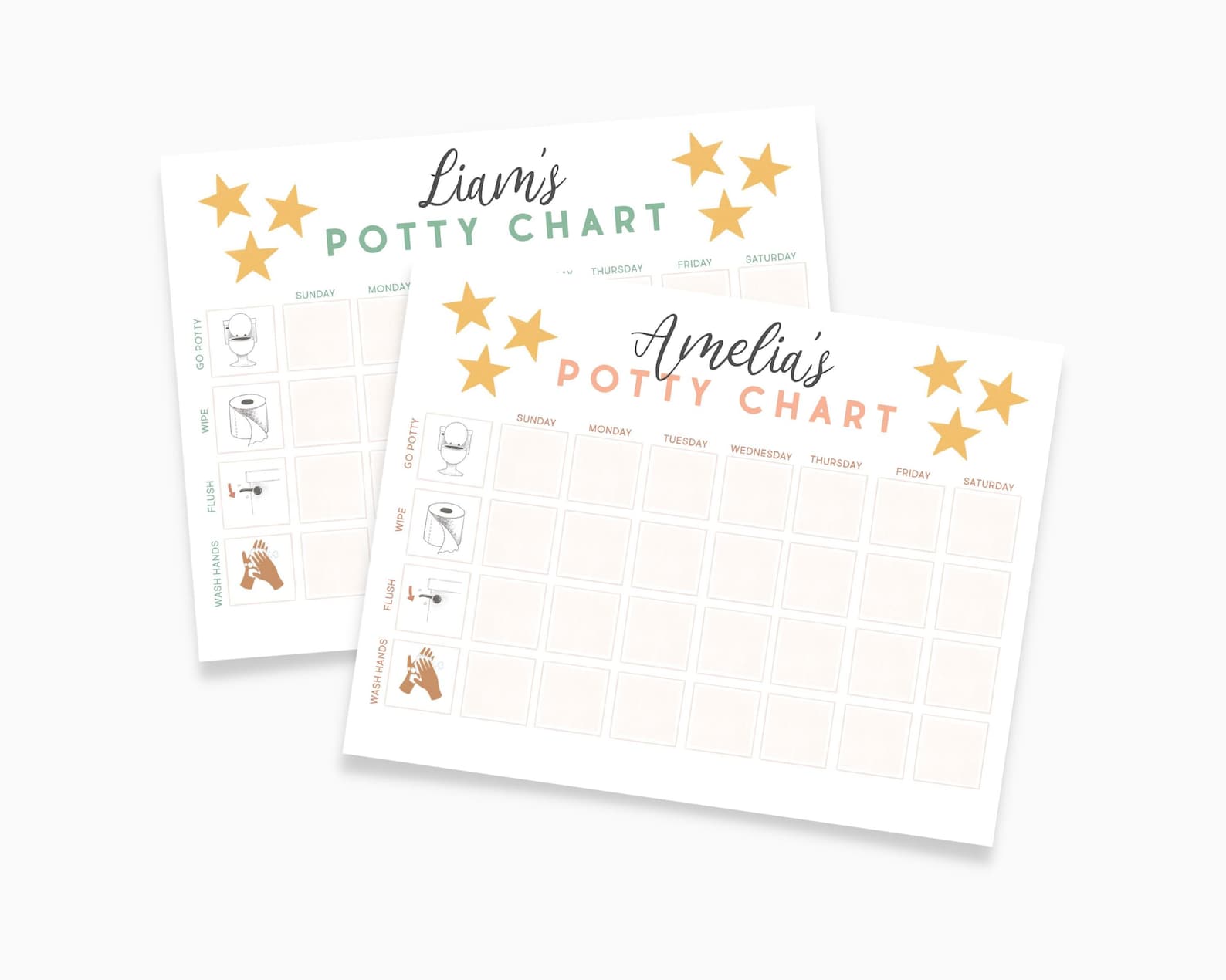 Editable Potty Chart Potty Training Chart Potty Chart PDF - Etsy