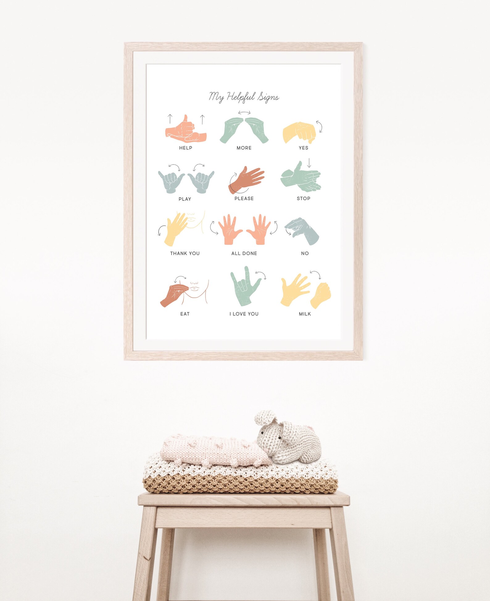 ASL Sign Language Manners & Basic Signs Color Calming Corner - Etsy