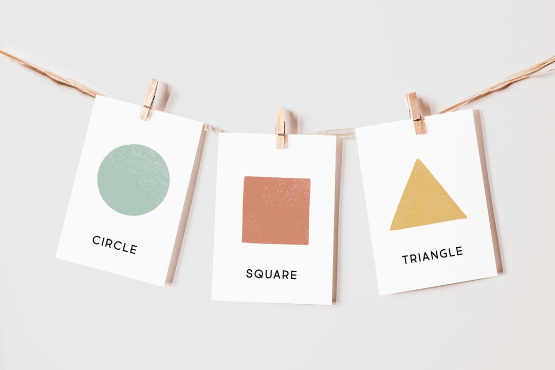 Simple Shapes Flash Cards, Homeschool or Classroom Decor (digital ...