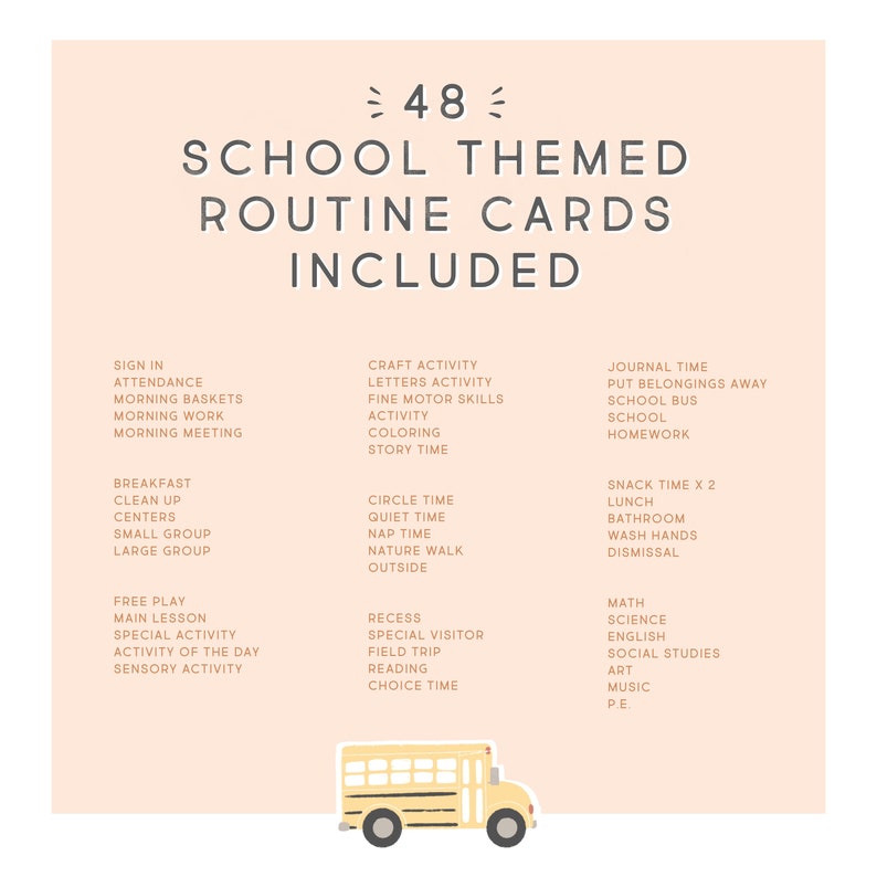 Editable School Routine Cards & Chart, Visual Daily Rhythm Schedule ...