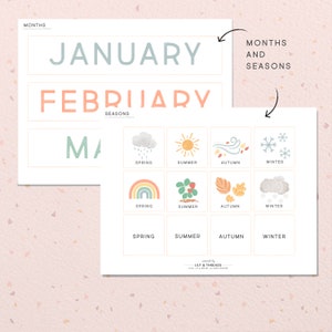 Pocket Calendar Inserts Classroom Decor With Months Days - Etsy