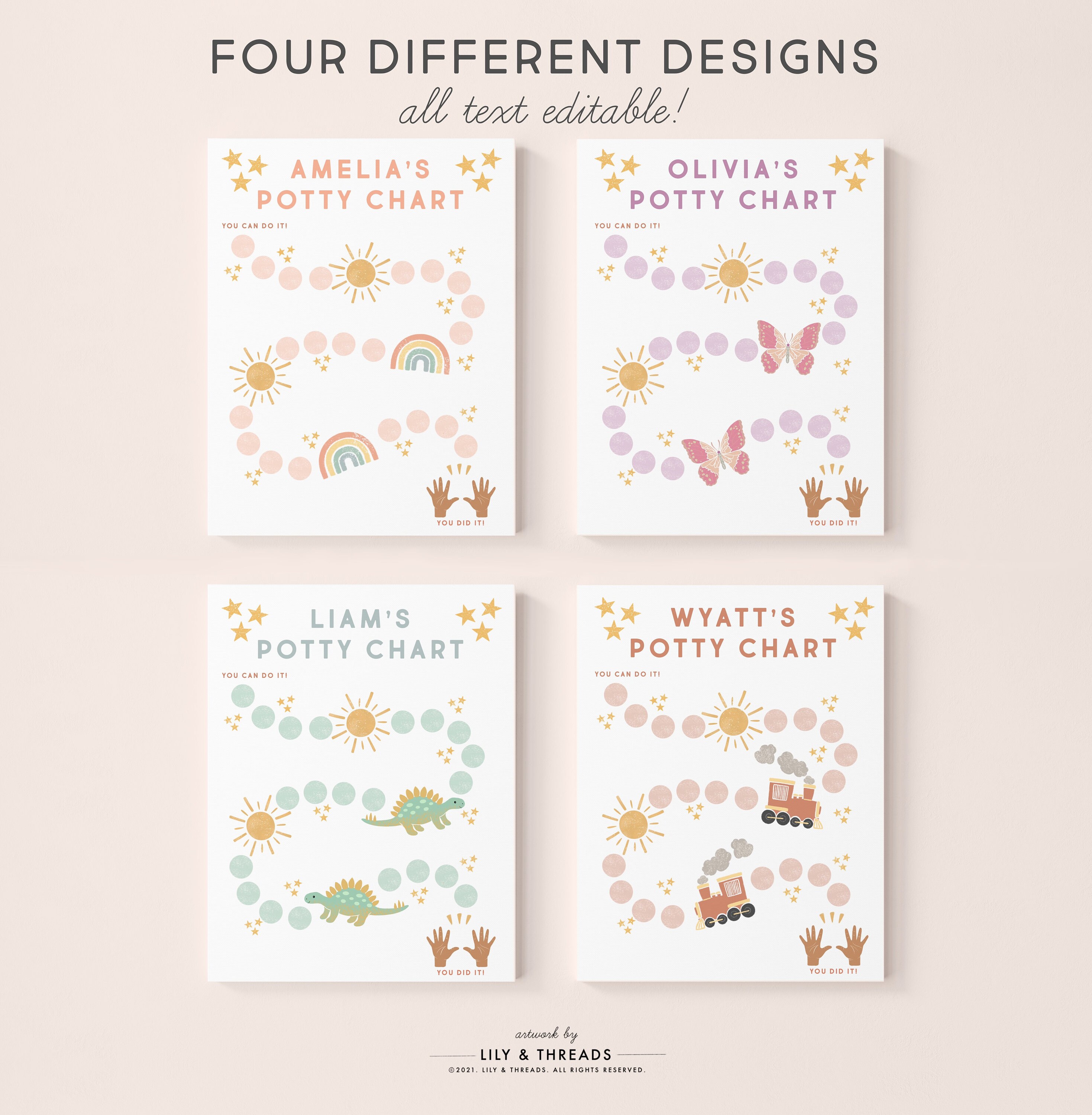 Editable Potty Chart Potty Training Chart Custom Sticker - Etsy Australia