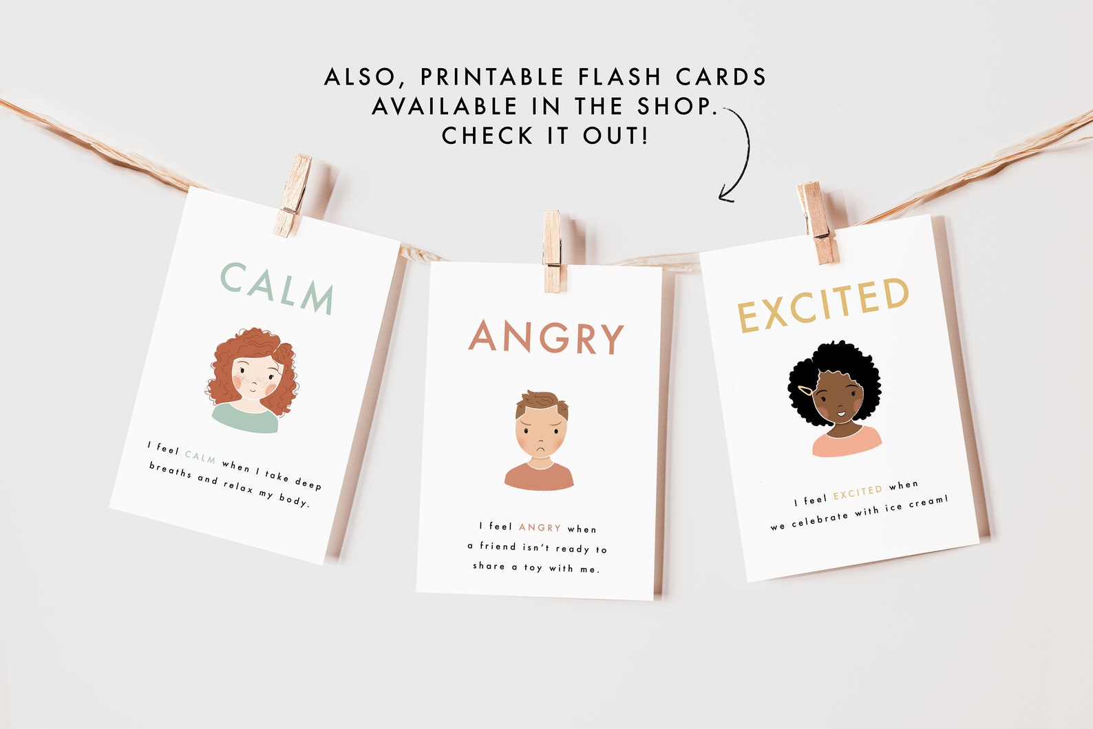 Editable Feelings Chart Illustration Artwork Poster Calming Corner ...