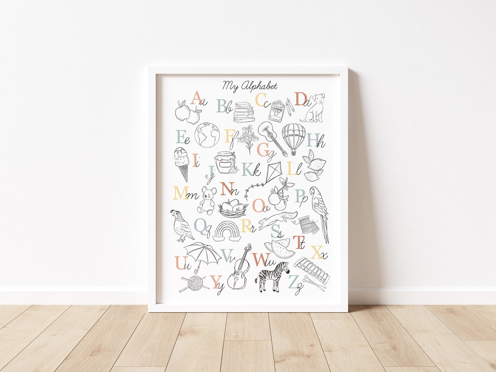 Alphabet Chart Illustration Poster Calming Corner - Etsy Canada