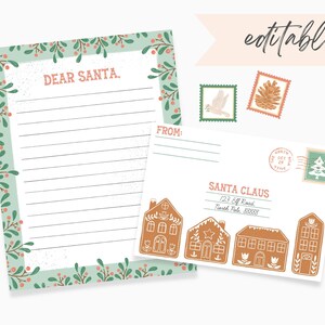 Santa Letter Template and Envelope, Personalized Letter From Santa ...
