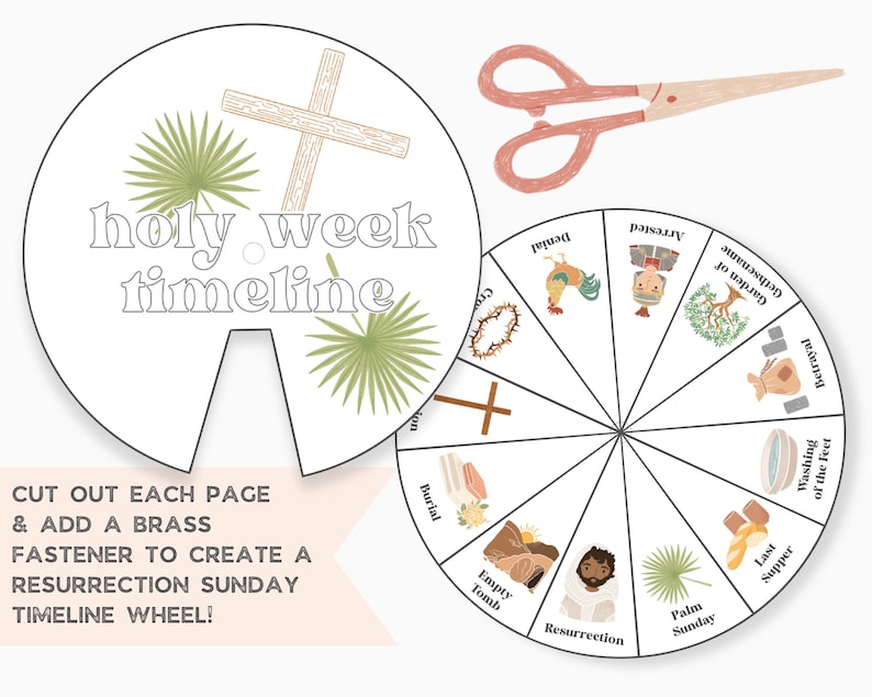 Easter Story Spinner Wheel Craft Kids Resurrection Sunday - Etsy