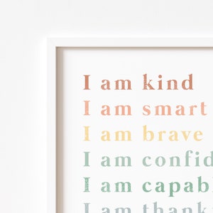Affirmations Chart Illustration Artwork Poster| I Am Loved, Christian ...