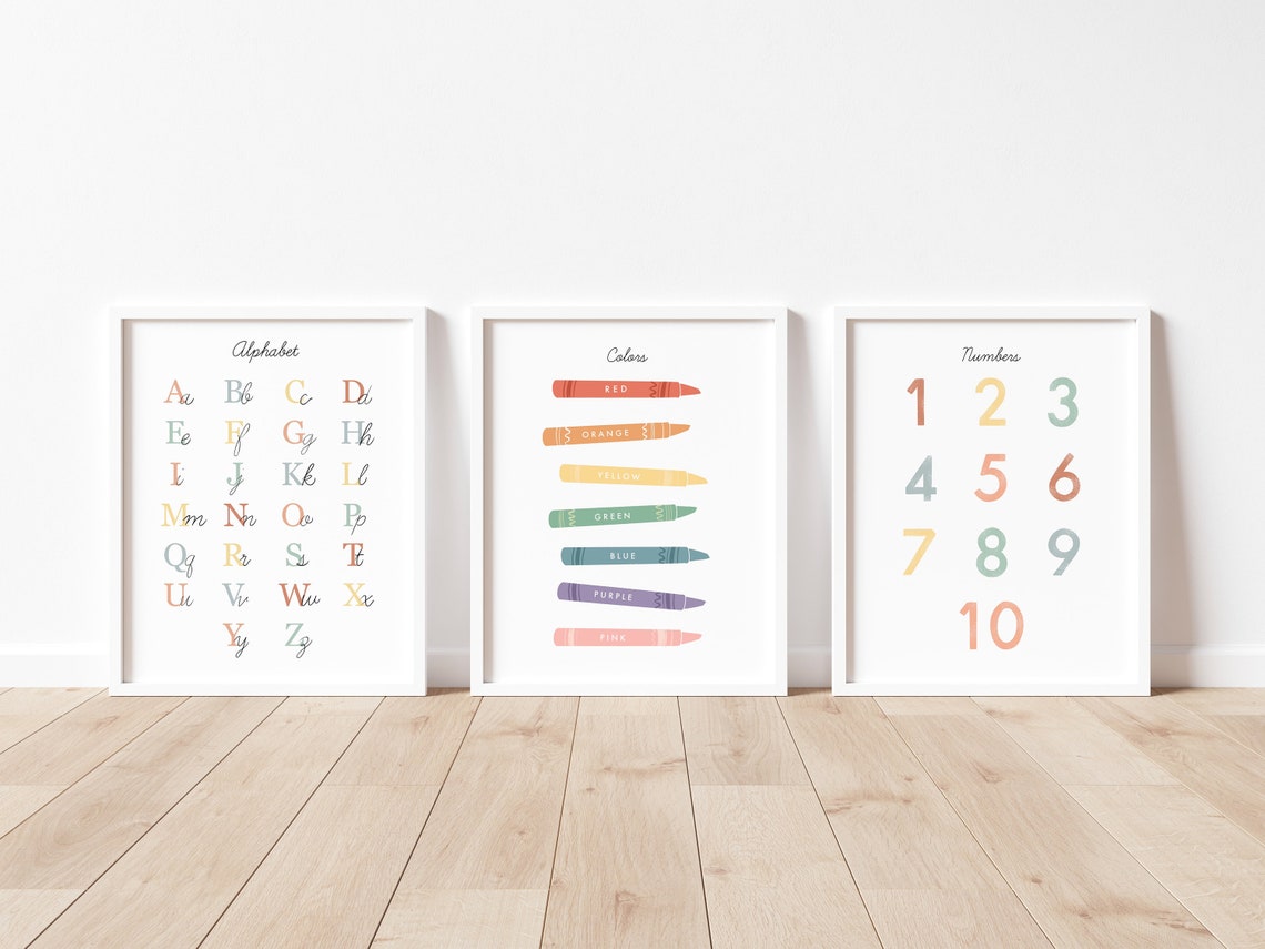 Simple Alphabet Chart Illustration Poster Calming Corner | Etsy