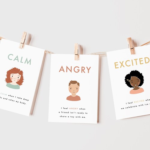 Emotion Flashcards Feelings Flash Cards Montessori | Etsy