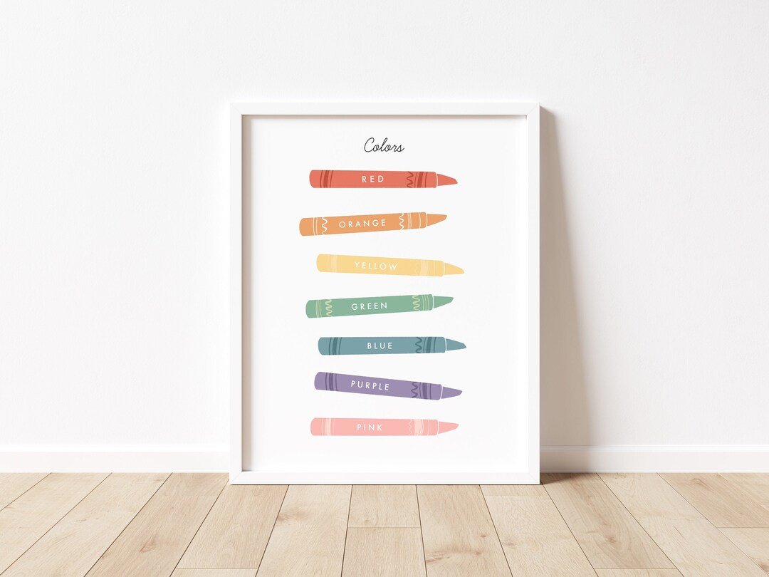 Colors Chart Illustration Artwork Print Poster| Calming Corner ...