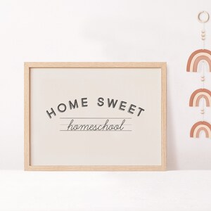 Home Sweet Homeschool Boho Neutral Poster Print Calming Corner ...