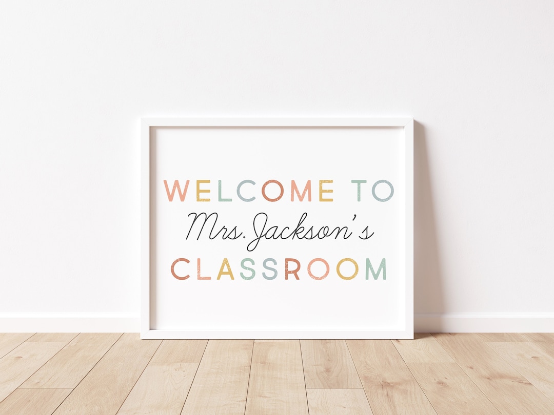 Teacher Name Door Sign, Classroom Welcome Sign, Kindergarten Decor ...