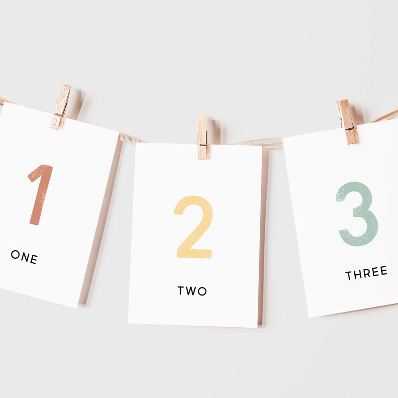Number Flash Cards - Etsy