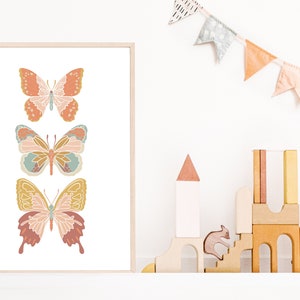 Boho Colorful Butterfly Butterflies Wall Art Print Download Printable ...
