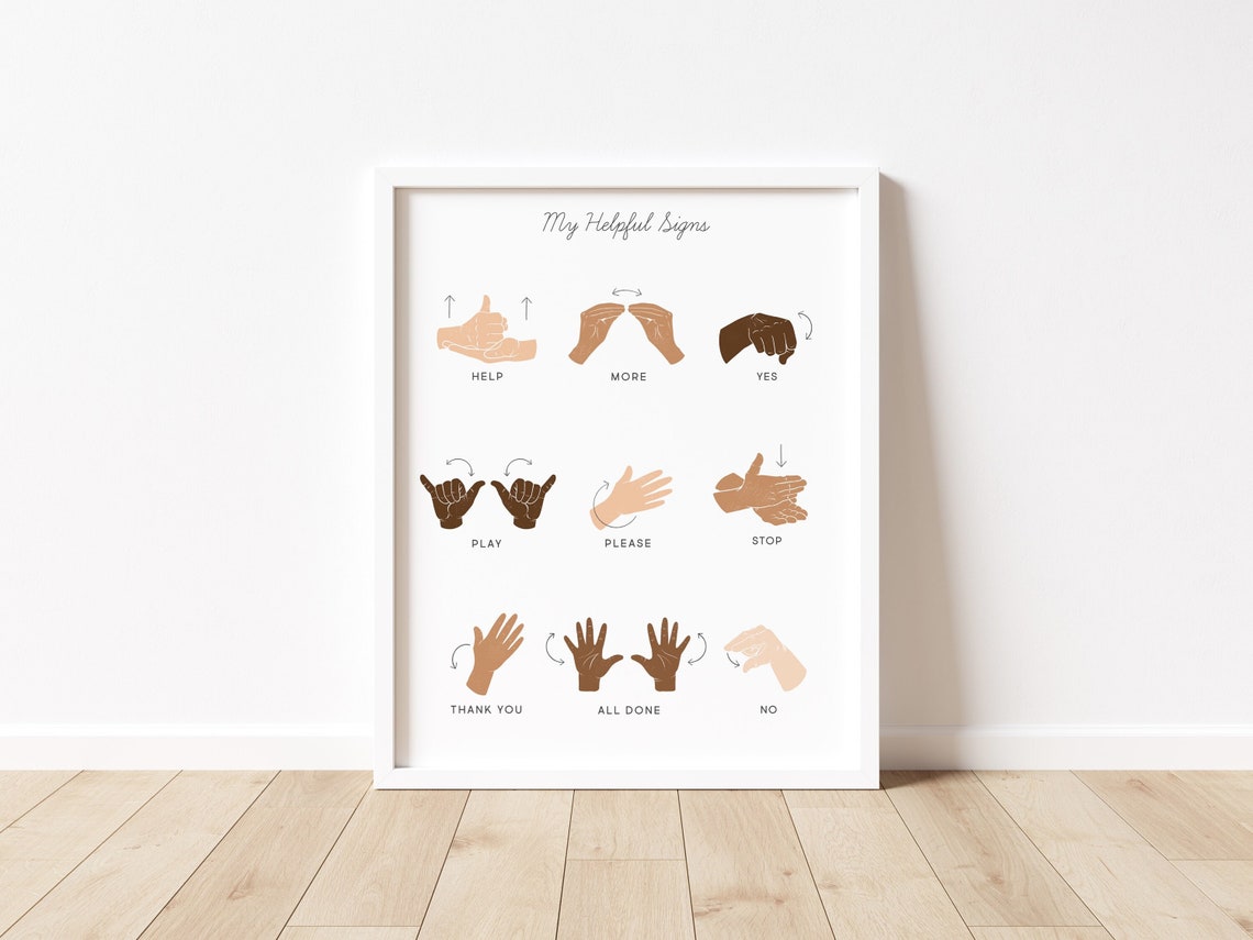 ASL Sign Language Manners & Basic Signs Calming Corner - Etsy Canada