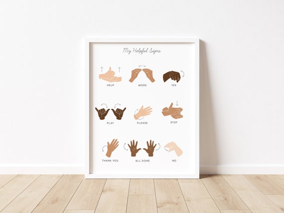ASL Sign Language Manners & Basic Signs Calming Corner - Etsy Canada