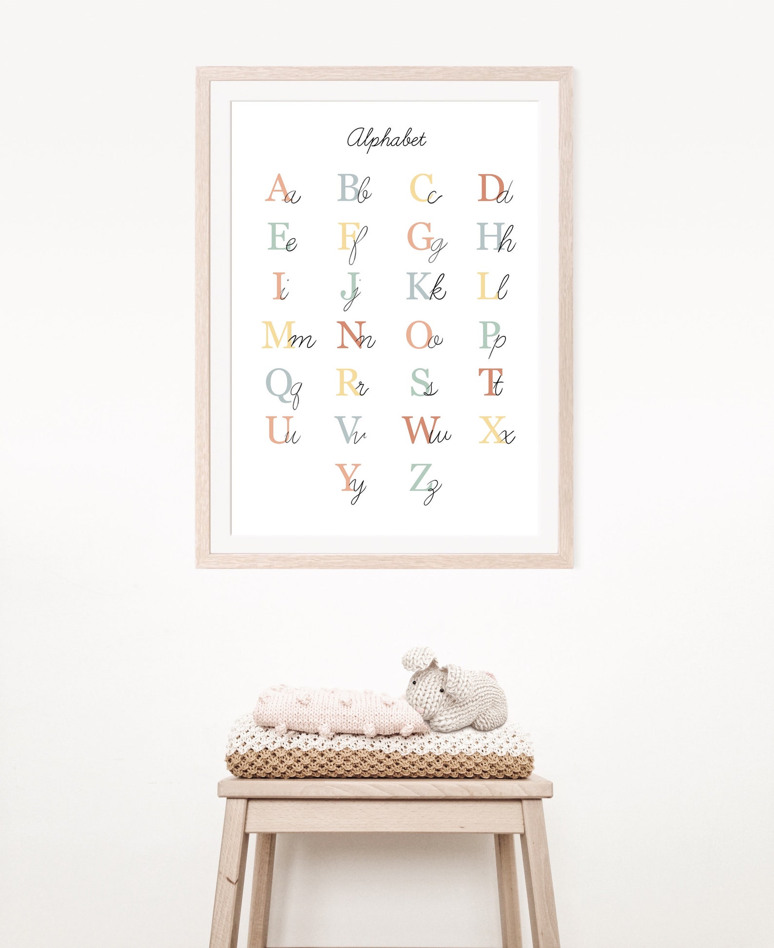 Simple Alphabet Chart Illustration Poster Calming Corner | Etsy