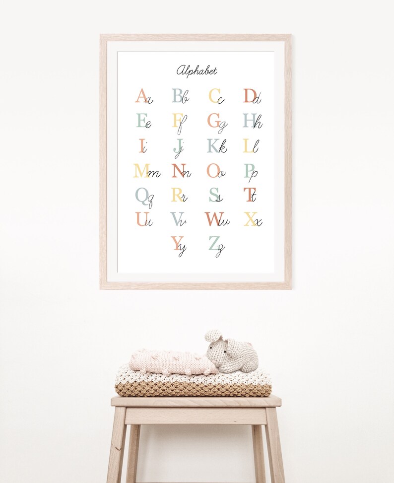 Simple Alphabet Chart Illustration Poster Calming Corner | Etsy