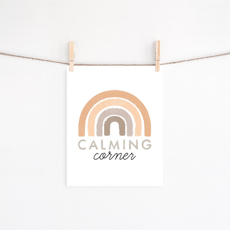 Calm Corner Rainbow Neutral Chart Artwork Poster Calming - Etsy