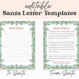 Santa Letter Template and Envelope, Personalized Letter From Santa ...