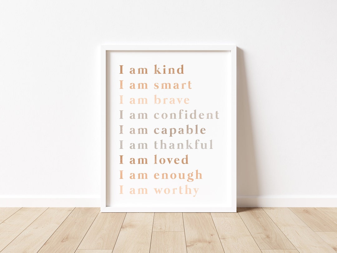 Neutral Affirmations Chart Illustration Artwork Poster| Christian ...