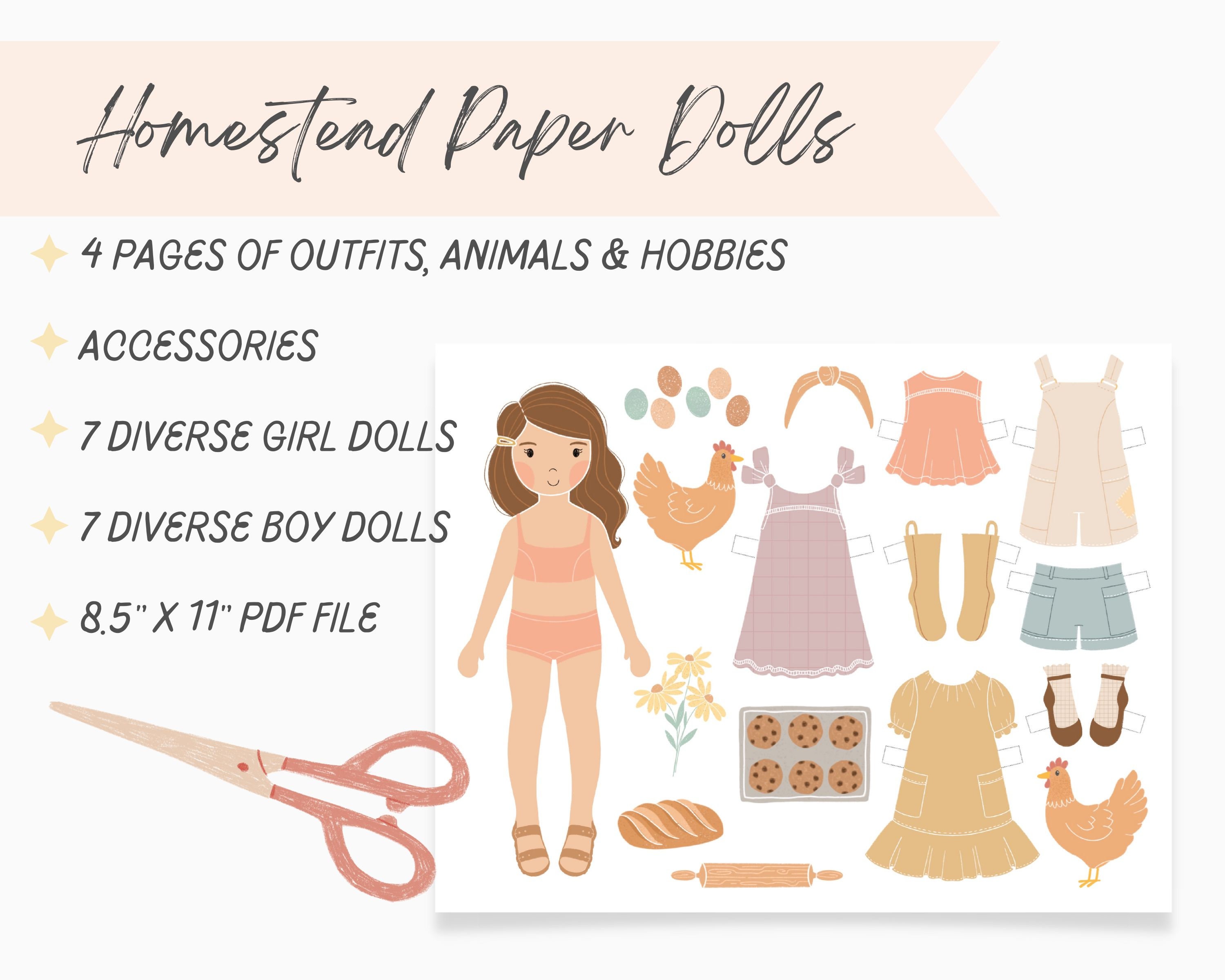 Homestead Paper Dolls Craft Activity for Kids (digital Download) - Etsy