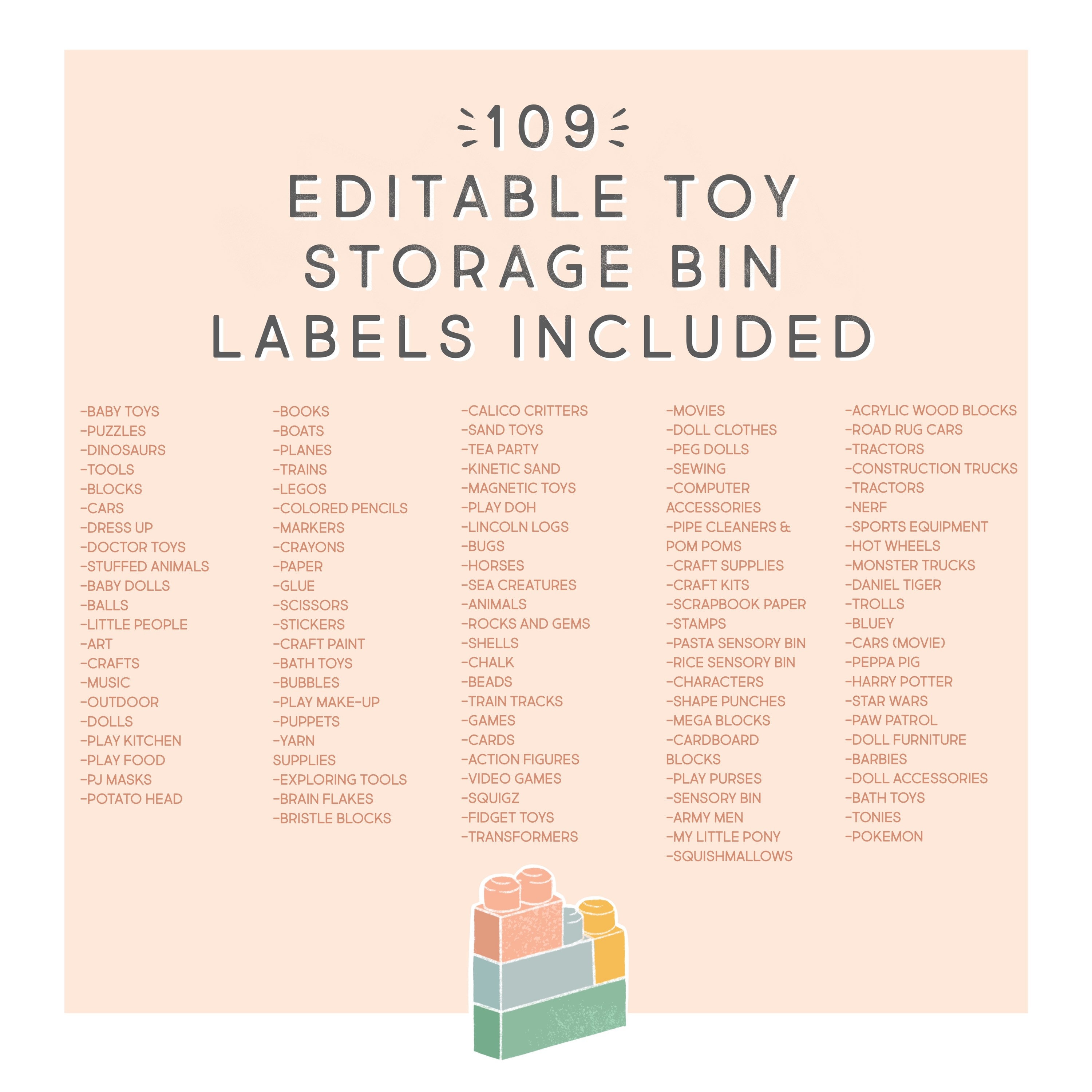 Editable Printable Toy Trofast Bin Storage Labels Visual - Etsy Canada
