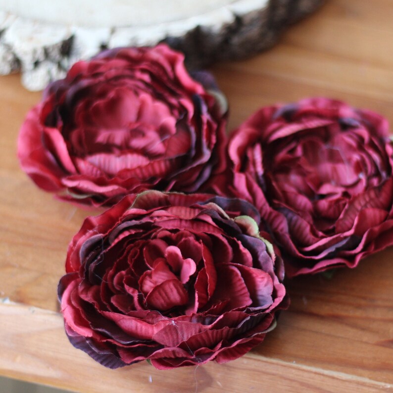 Artificial Silk Peony Flower Head Dusty Pink Vintage Mauve - Etsy