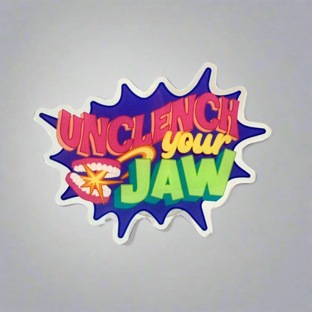 Unclench Your Jaw- Acrylic Swappable Badge Reel Design TOP - Etsy