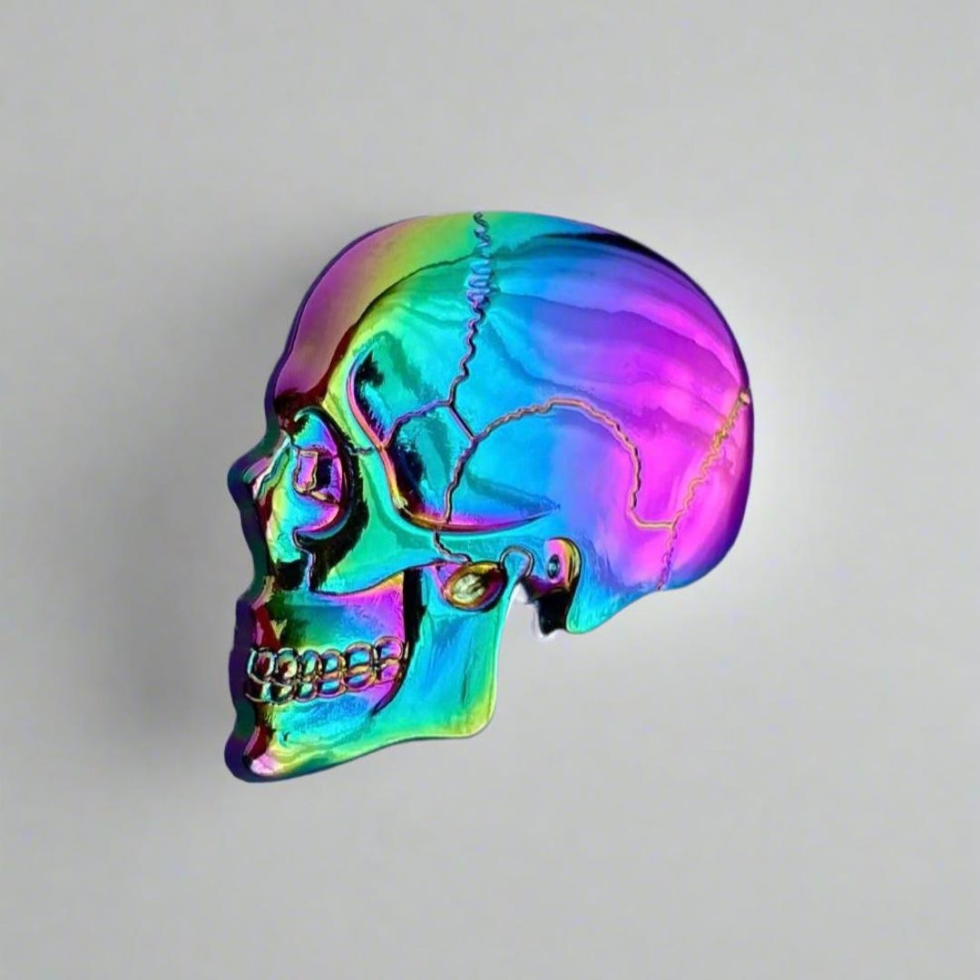 Rainbow Annodized 3D Skull Pin - Etsy