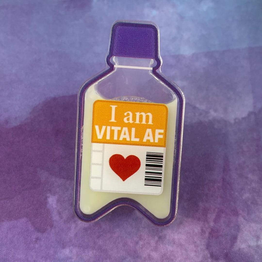 I Am Vital AF - Liquid Filled Swappable Badge Reel Design TOP - Etsy