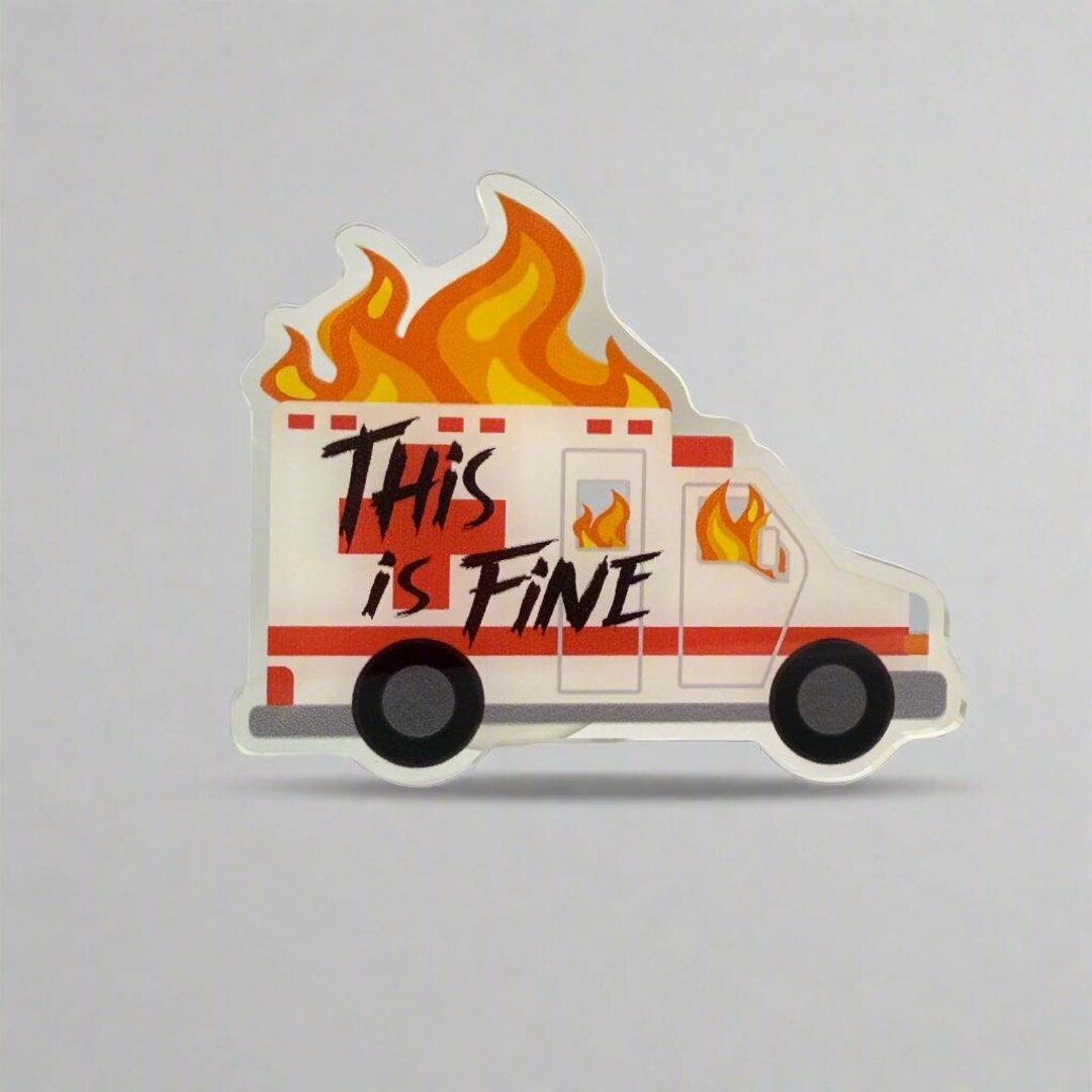 Ambulance on Fire - Acrylic Swappable Badge Reel Design TOP - Etsy