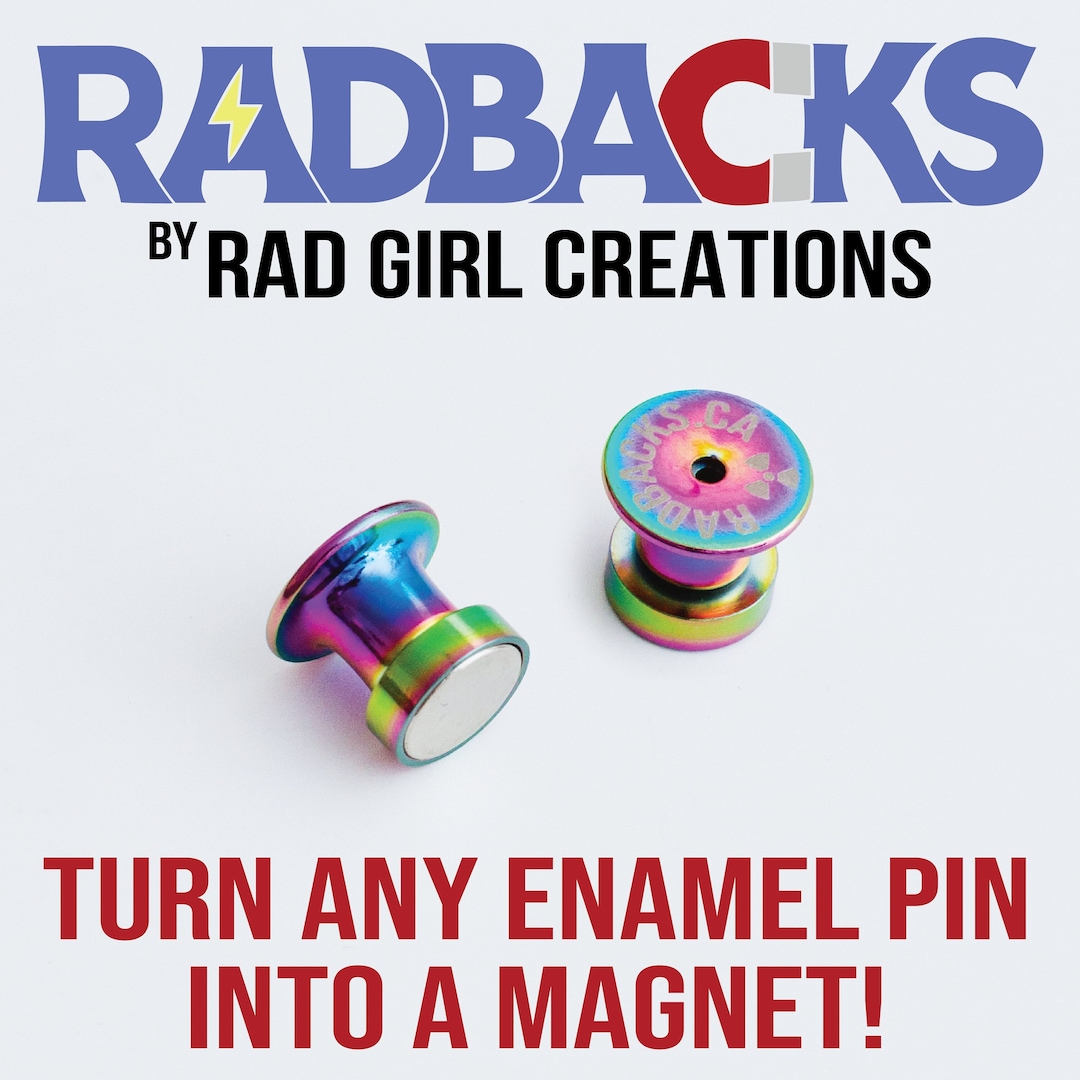 Rad Backs! Magnetic Locking Pin Backs - Magnetic Pin Clutch - Enamel ...