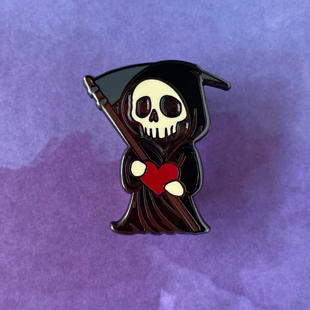 Grim Reaper W/ Heart Pin - Etsy