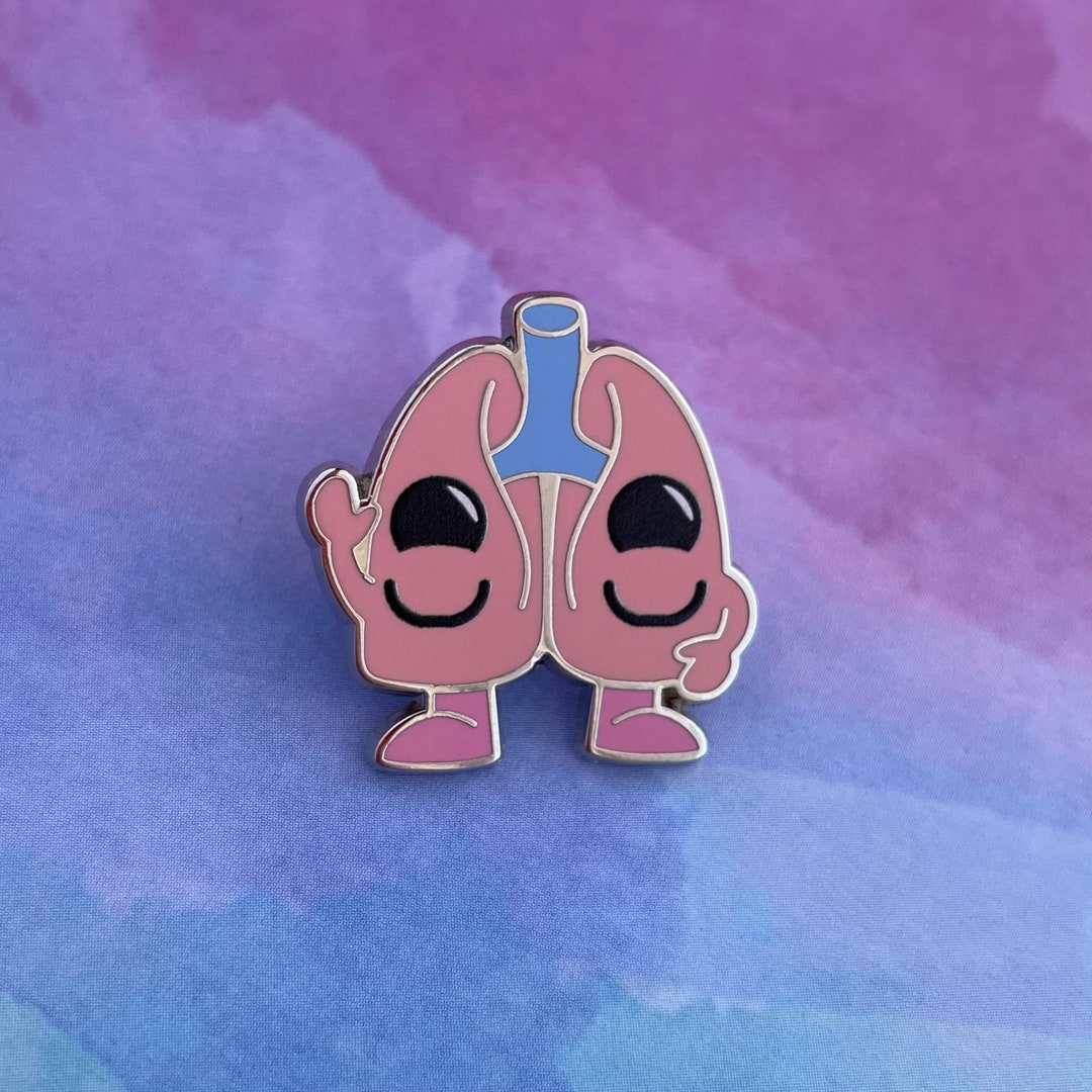 Cute Lungs Pin - Etsy